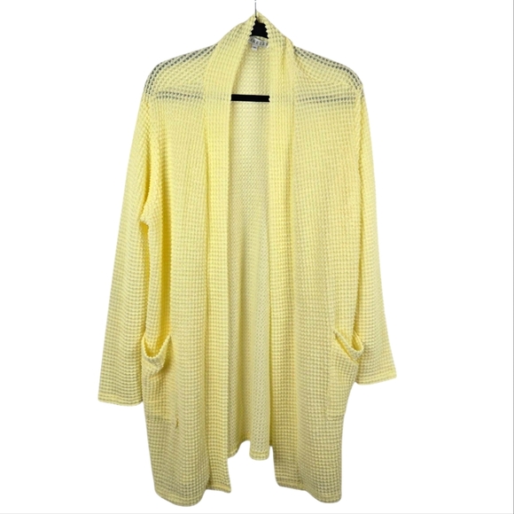 Blakeley | Sweaters | Blakeley Yellow Openfront Waffle Knit ...